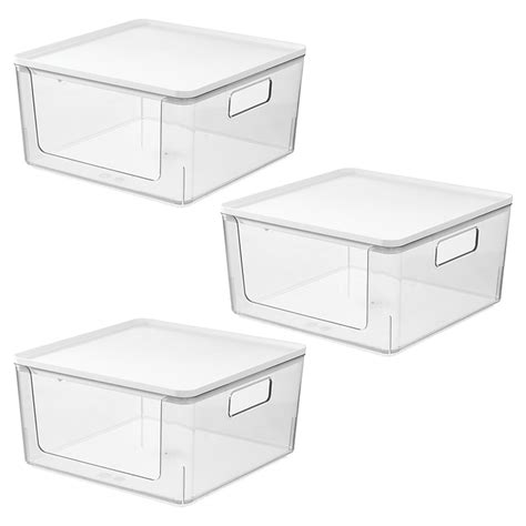 Idesign Large Stackable Plastic Storage Bin Clear 28127m3 Image 1