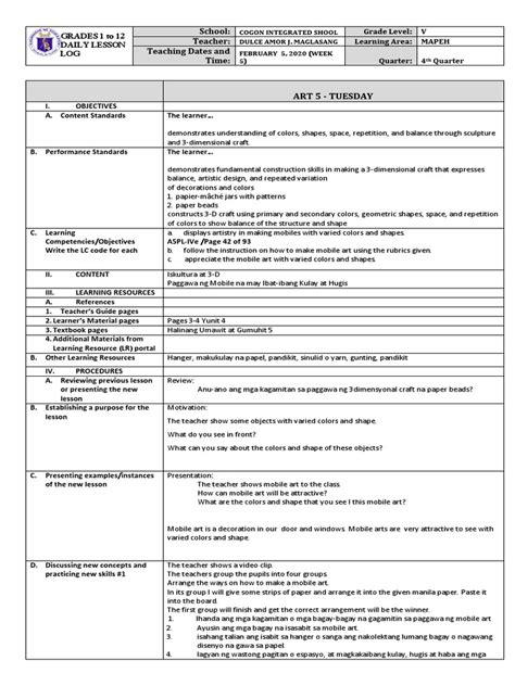 Grade 5 Art Pdf Behavior Modification Cognition