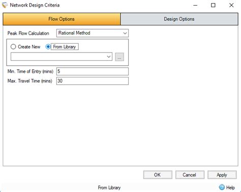 Help Network Design Criteria Autodesk