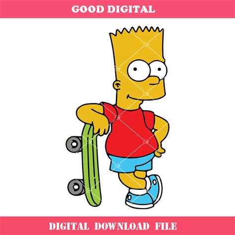 Bart Simspon Svg Skateboard Svg The Simspon Cartoon Svg Inspire Uplift