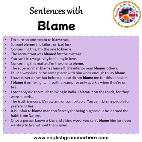 sentences with blame blame in a sentence in english sentences for