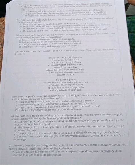 16 Analyze The Structural Pattern Of The Poem Studyx