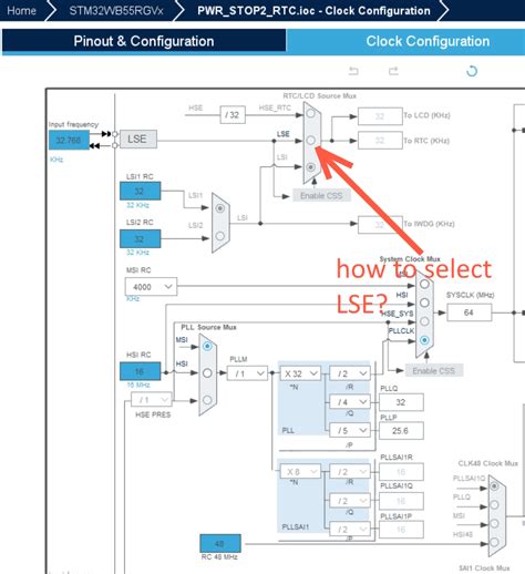 Use Stm32club Configure Stm32wb55 But Fail To Sel