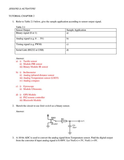 Tutorial Chapter 2 Robotic SENSORS ACTUATORS TUTORIAL CHAPTER 2