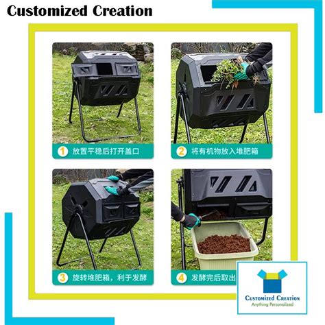 160l Compost Bin With 2 Chambers Dual Rotating With Trichoderma Sp