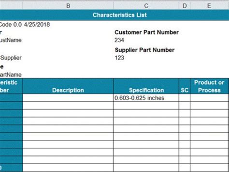 Ppap Template Ppap Forms In Excel Ppap Templates Aiag 4th Ed Compatible Williamson