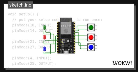 Push Buttom Led Wokwi Esp32 Stm32 Arduino Simulator