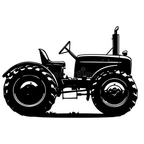 Farming Tractor Silhouette Vector Stock Vector Illustration Of