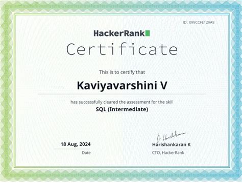 Kaviyavarshini V On Linkedin Sql Dataanalysis Certification