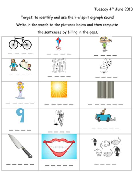 Split Digraph I E Worksheet With Extension Teaching Resources