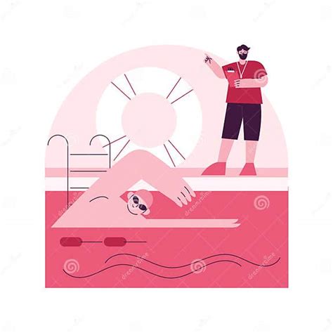 Swimming And Lifesaving Classes Abstract Concept Vector Illustration