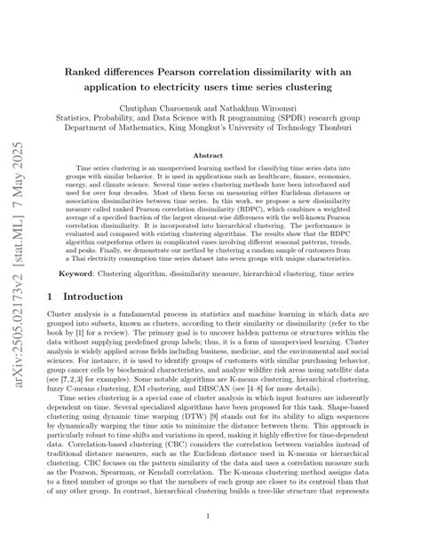 Pdf Ranked Differences Pearson Correlation Dissimilarity With An