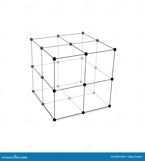 Cube Made Is Mesh Polygonal Element Stock Vector Illustration Of Isolated Frame 56897469