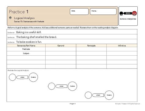 Montessori Logical Analysis Series 15 Sentences With Verbals Workbook