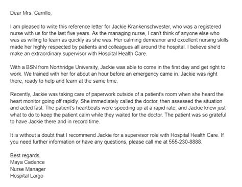 Recommendation Letter For Nursing Position Infusion Nurse Cover Letter