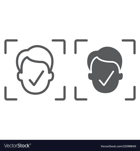 Face Id Line And Glyph Icon Recognition Royalty Free Vector
