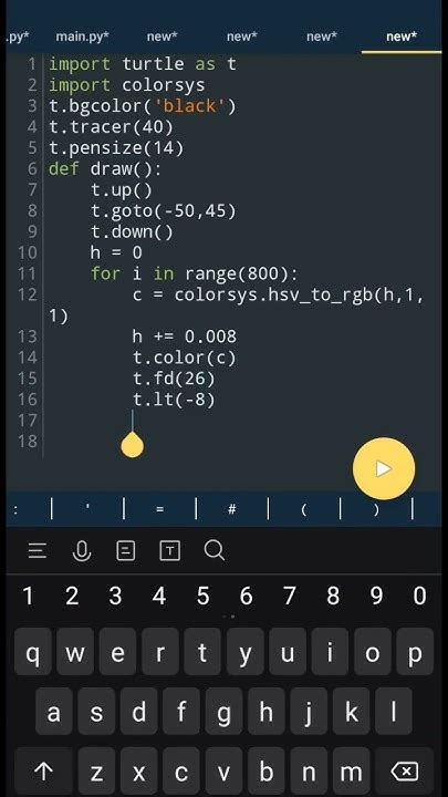 python turtle graphic design😜😜🥰🥰 python coding status 😍😜 shorts programming turtle python