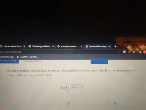 solved use the properties of logarithms to expand the logarithm as