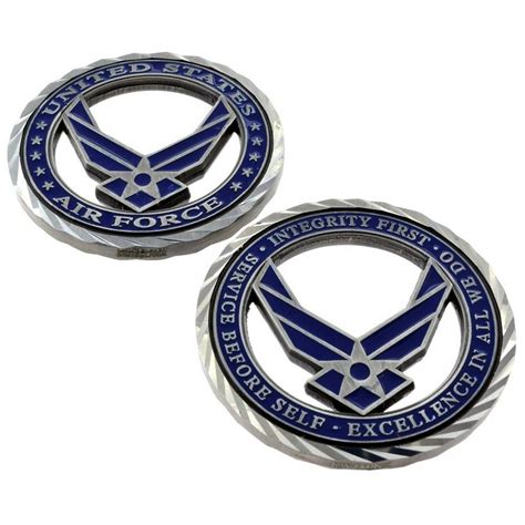 Air Force Usaf Core Values Military Challenge Coin Cutout Hap Arnold Logo Wings 2004645941