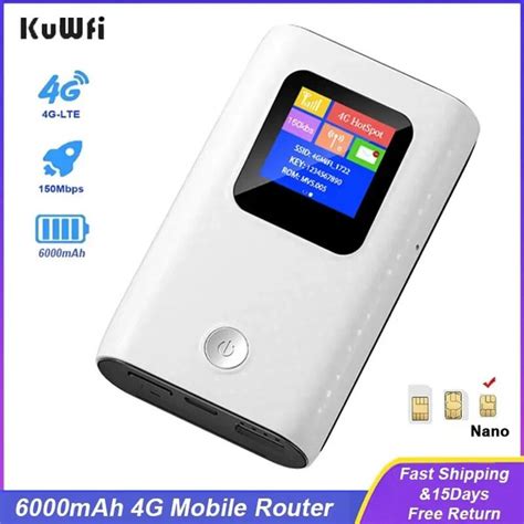Kuwfi 4g Mobile Router 150mbps Portable Lte Router Mini Modem 6000mah