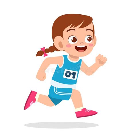 Cute Cartoon Marathon Runner Girl Stock Illustrations 411 Cute