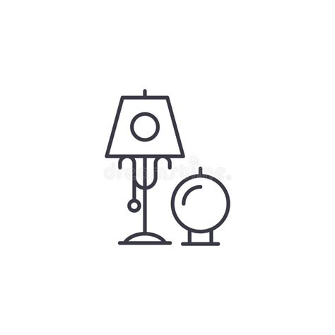 Lamps Linear Icon Concept Lamps Line Vector Sign Symbol Illustration