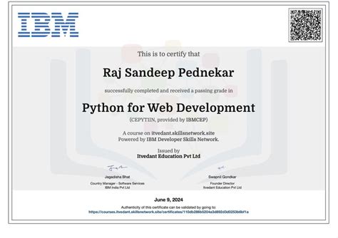 Finished Python For Web Development Certification Raj Pednekar