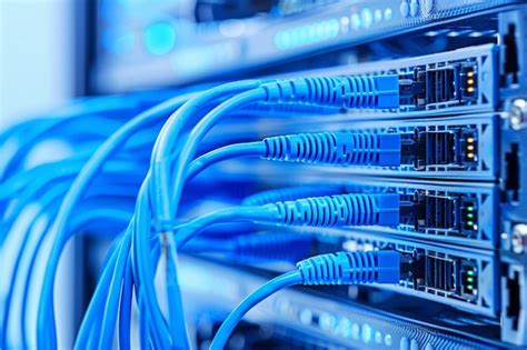 Premium Photo Network Panel And Switch Setup With Cables In Data Center Room For Efficient