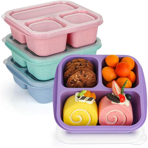 Ktkudy 4 Pack Snack Containers With Lunch Bag And Sauce Box