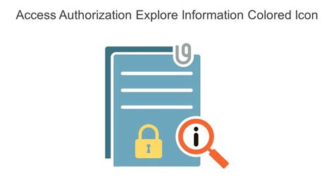 access authorization explore information colored icon in powerpoint