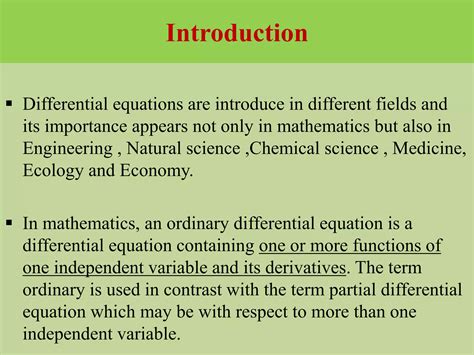 Ordinary Differential Equation Pptx