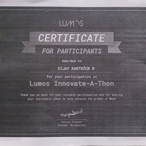 Vijay Karthick R On Linkedin Participated In Lumos Innovate A Thon In The Year Of 2023