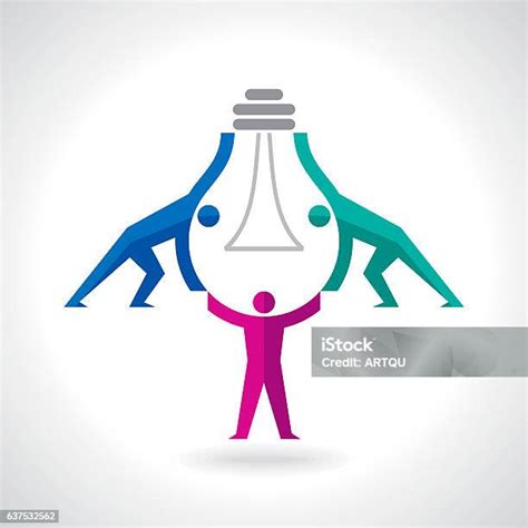 Konsep Ide Kerja Tim Ilustrasi Stok Unduh Gambar Sekarang Kerja Sama Konsep Lampu Pijar