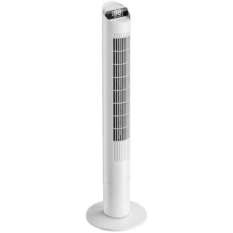 Homcom White Oscillating Standing Floor Tower Fan With Wi Fi Control And Remote 101 8cm Wilko