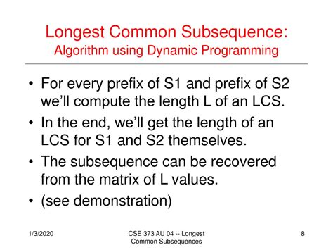 Ppt Exploring Longest Common Subsequence Problem Powerpoint