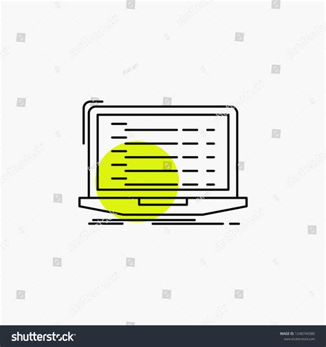 Api App Coding Developer Laptop Line Vector De Stock Libre De