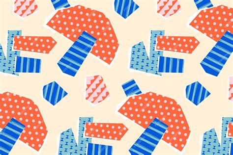 컷아웃 콜라주 패턴 디자인 무료 벡터