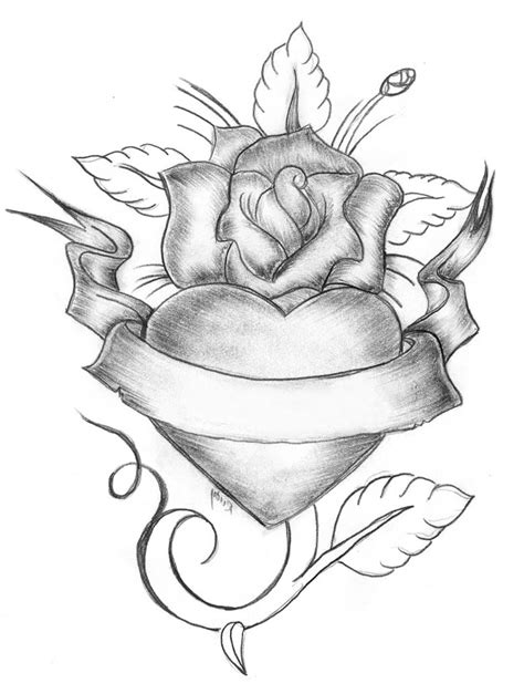 Pencil Drawings Of Hearts And Roses Pencildrawing2019