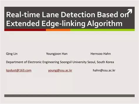 Ppt Real Time Lane Detection Based On Extended Edge Linking Algorithm
