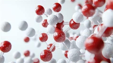 Abstract Red And White Molecular Structure 3d Rendering Stock Illustration Illustration Of