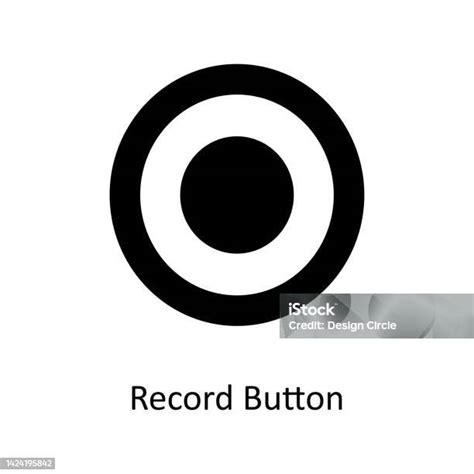 녹화 버튼 솔리드 아이콘 디자인 그림 흰색 배경 Eps 10 파일의 미디어 제어 기호 0명에 대한 스톡 벡터 아트 및 기타