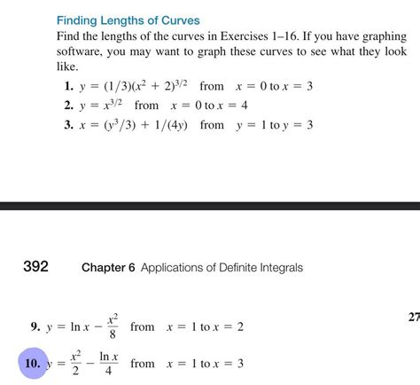 solved finding lengths of curves find the lengths of the
