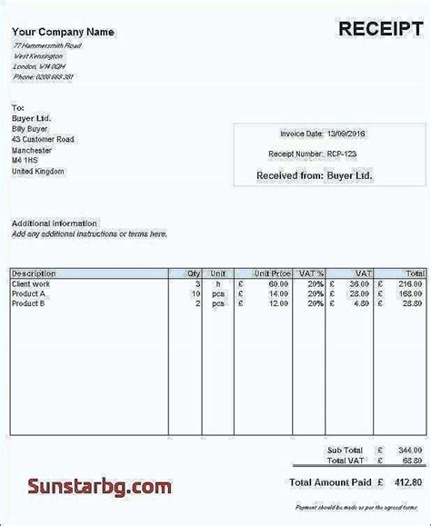 24 Customize No Vat Invoice Template Uk In Photoshop For No Vat Invoice