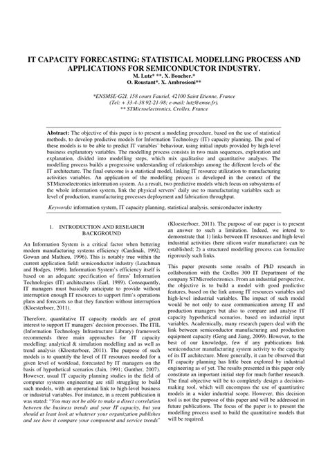 Pdf It Capacity Forecasting Statistical Modelling Process And