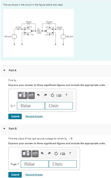 Solved The Op Amps In The Circuit In The Figure Below Are Chegg Com
