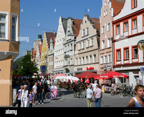 Fußgängerzone Altstadt Ingolstadt An Der Donau Bayern Deutschland