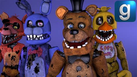 Gmod Fnaf The Stylized Withered Animatronics Endoskeletons Youtube