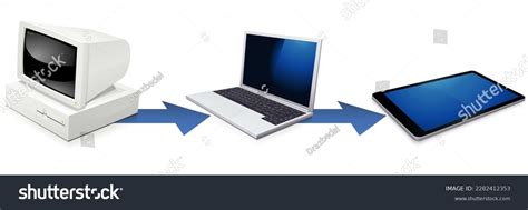 3d Desktop Computer Evolving 3d Laptop Stock Vector Royalty Free