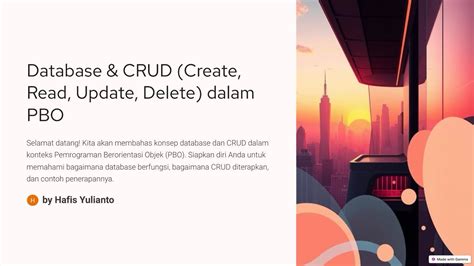 Pbo Database And Crud Create Read Update Delete Dan Contoh Implementasi Program Youtube