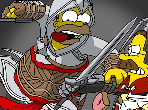 Wallpaper The Simpsons Homer Simpson Ned Flanders Hd Widescreen